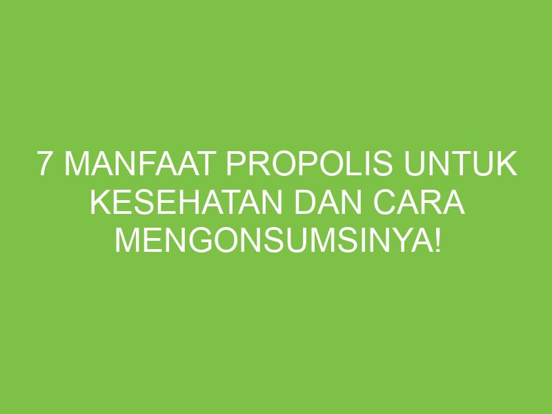 7 Manfaat Propolis untuk Kesehatan dan Cara Mengonsumsinya! - aikerja.com