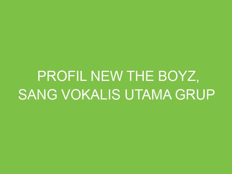 Profil New The Boyz, Sang Vokalis Utama Grup - aikerja.com